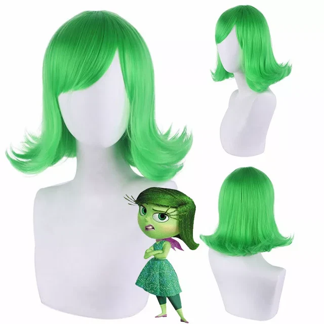 INSIDE OUT EVERYTHING Stands Upside Down Disgust Wig Fancy Dress ...