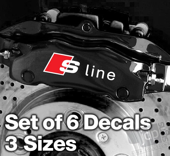 AUDI S-LINE QUALITY Brake Caliper Decals Stickers - 3 SIZES - 6 DECALS ...
