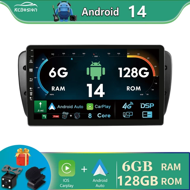 9& ANDROID14 CAR Radio 6+128GB Carplay DAB+ GPS WIFI For Seat Ibiza 6j ...