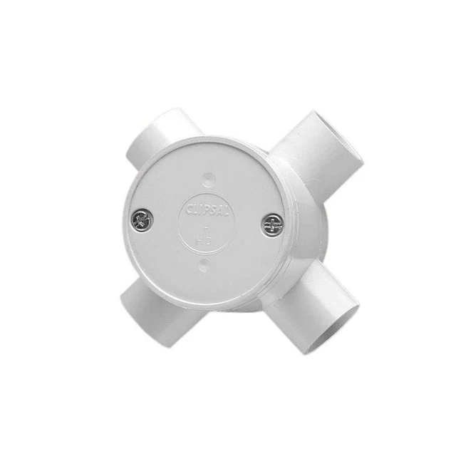 4 WAY ENTRY Round Deep Junction Box, 25 mm Size, Grey $15.95 - PicClick AU