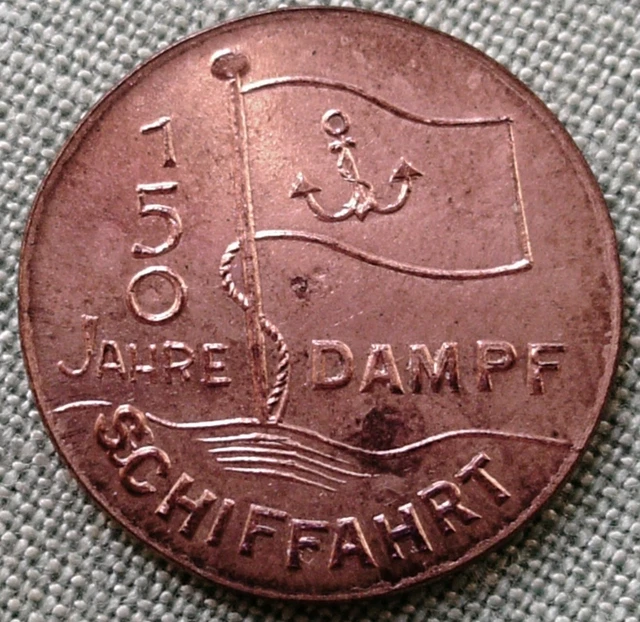 DDR MEDAILLE-KUPFER-CU 150 Jahre Dampfschifffahrt auf der Elbe EUR 17 ...