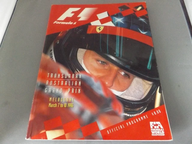 1996 MELBOURNE 10/3/96 Programme - F1 Australian Grand Prix - Formula 1 ...