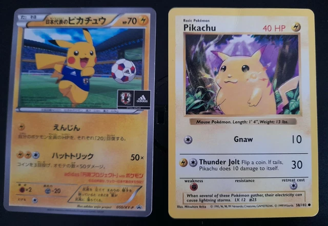 PIKACHU TEAM JAPAN 050/XY-P Adidas Promo & Shadowless Pikachu Base Set ...