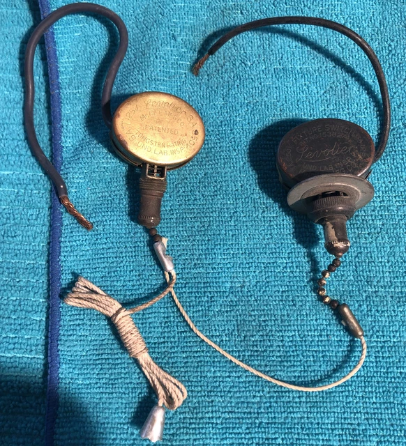 2-VINTAGE LEVOLIER MCGILL Electrical Pull Chain Switch, 3 AMP 250V & 6 ...