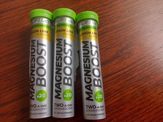 3 X MAGNESIUM Boost Sci-Fit. Lemon Lime Flavour. 60 375mg Tablets ...