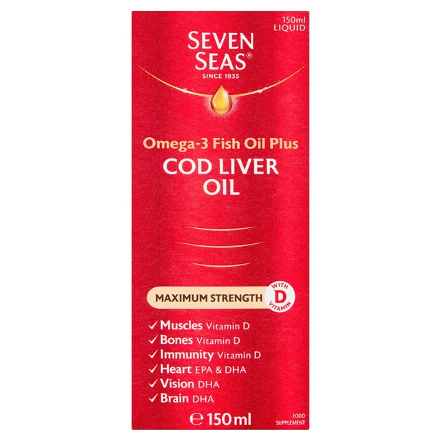 SEVEN SEAS OMEGA-3 Fish Oil Plus Cod Liver Oil 300Ml Maximum Strength ...