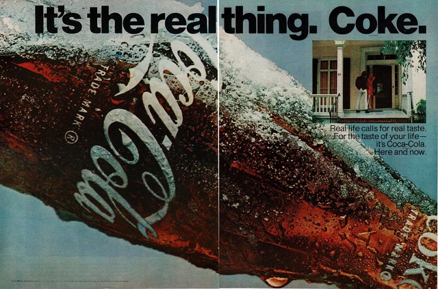 VINTAGE ADVERTISING PRINT Soft Drink Coca-Cola Coke It's the Real Thing ...