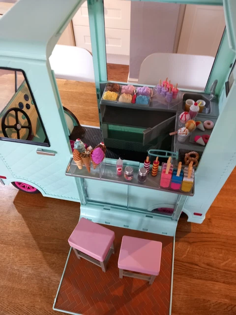 OUR GENERATION DOLL Ice Cream Van Set With Accessories Working Lights ...