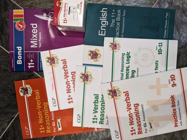 11 PLUS BUNDLE of 7 books and box of flash cards for GL(see pic) £5.50 ...