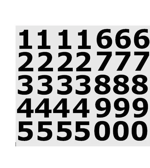 40 NUMBERS STICKERS Vinyl Black Gloss Decals 30mm High Car Mailboxes ...
