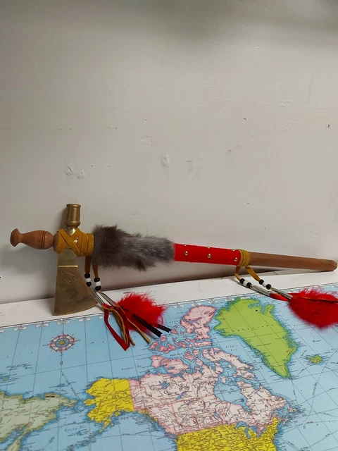 VINTAGE FIRST NATIONS Brass Full Size Tomahawk Pipe (E1) $90.99 ...