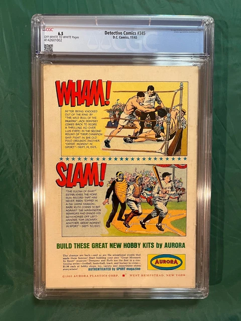 DETECTIVE COMICS BATMAN #345 1965 1a apparizione di The Blockbuster CGC ...