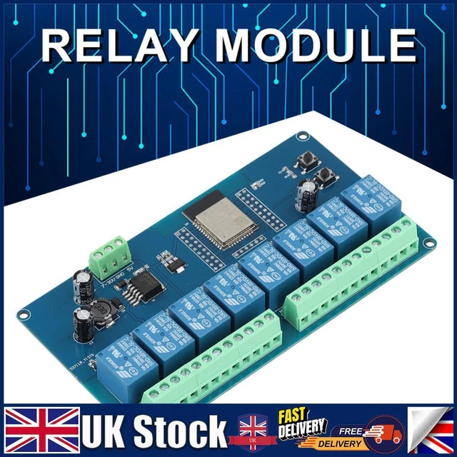ESP32 ESP32-WROOM DEVELOPMENT Board 1/2/8 Channel ESP32 WIFI BT BLE Relay Module £17.49 ...