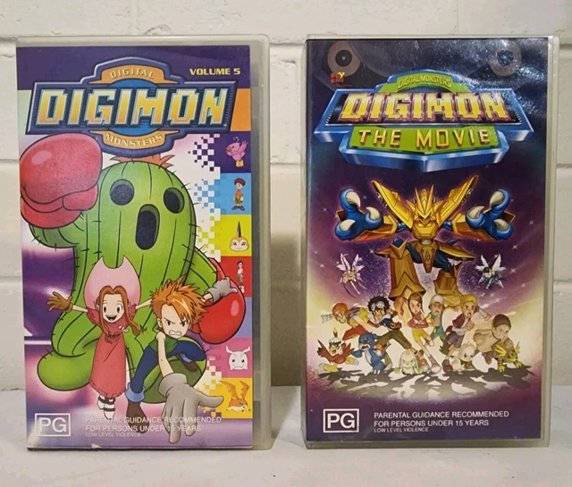 DIGIMON VOLUME 5 + The Movie VHS Video Tape 2x Vtg 2000 PAL - Tested ...