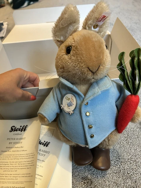 RARE STEIFF LIMITED Edition Peter Rabbit Beatrix Potter Celebrating 150 ...