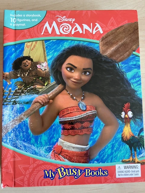 DISNEY MOANA - My Busy Book (Storybook, 10 Figures & Playmat) £9.00 ...