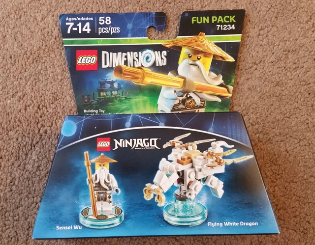 LEGO DIMENSIONS NINJAGO Fun Pack 71234 Sensei Wu & Flying White Dragon ...