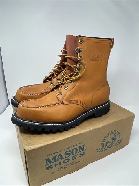 MASON FIELD AND Stream Brown Work Boots Vibram Soles Size 10 1/2 £62.43 ...