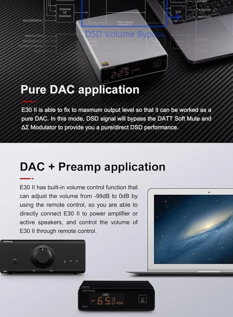 TOPPING E30 II Lite Decoder DAC AK4493S USB Hi Audio DSD512 XU208 ...
