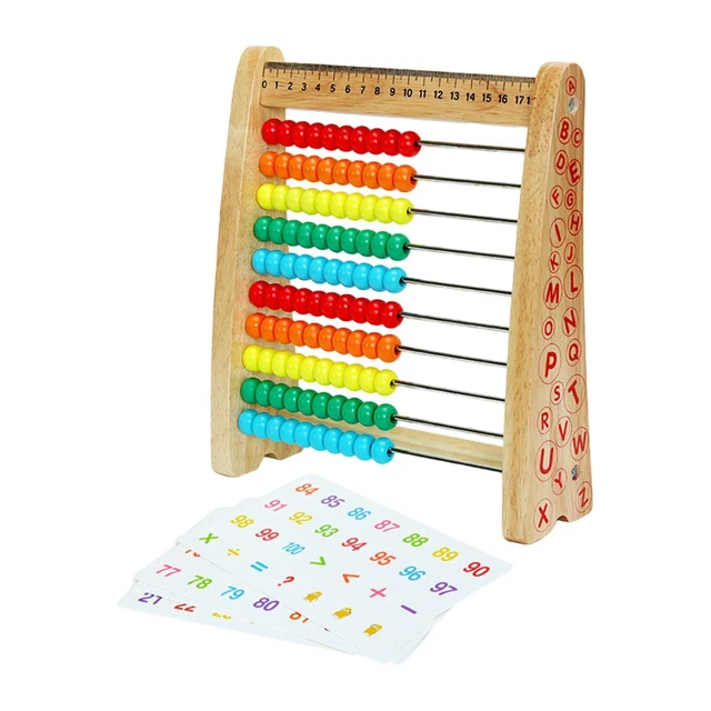 WOODEN ABACUS 10 Row Educational Kids Abacus for Preschool Early ...