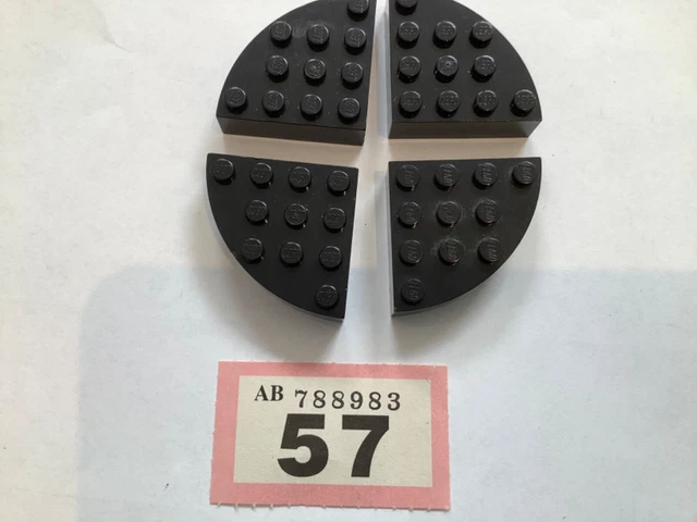 LEGO BRICK QUARTER round corner brick 4x4 part 2577 X 4 Black £2.50 ...