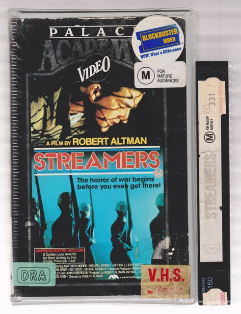 RARE VHS VIDEO Tape STREAMERS Ex-Rental Clamshell Palace Films Altman ...