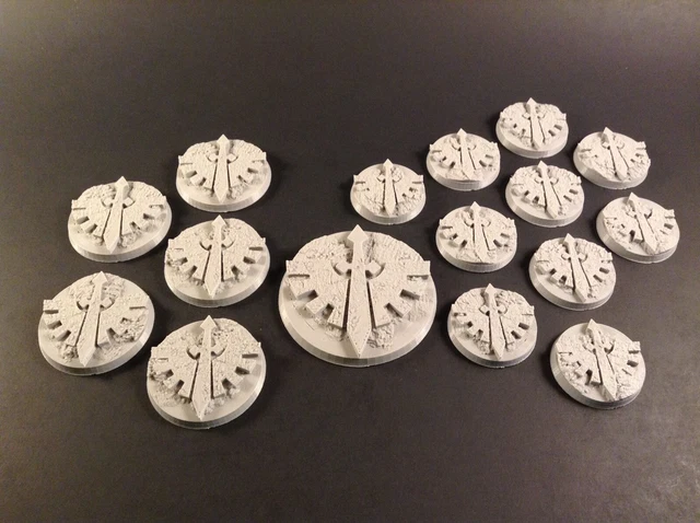 CUSTOM 3D PRINTED Dark Angels bases 32mm(10),40mm(5),60mm(1) Warhammer ...
