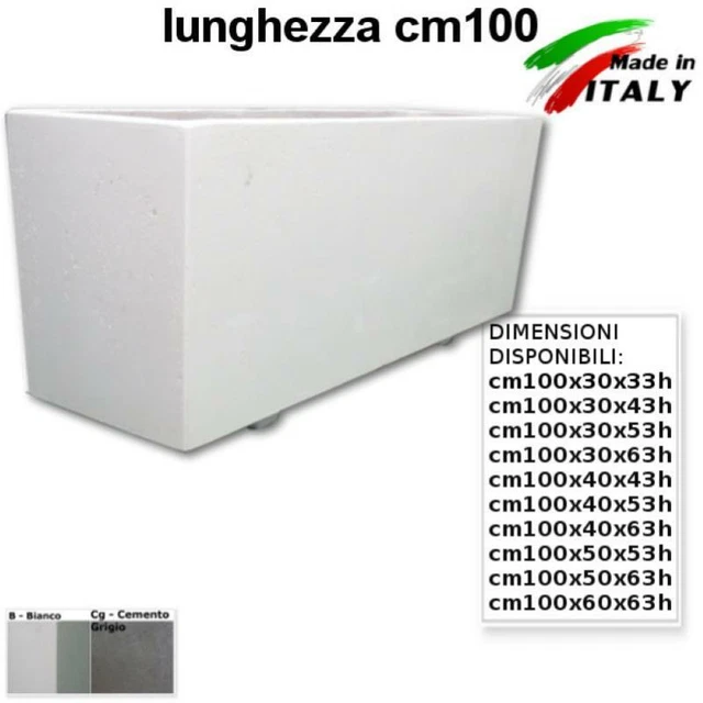 FIORIERA IN CEMENTO Cm100 Nelle Varie Misure In Cemento Bianca EUR 82 ...