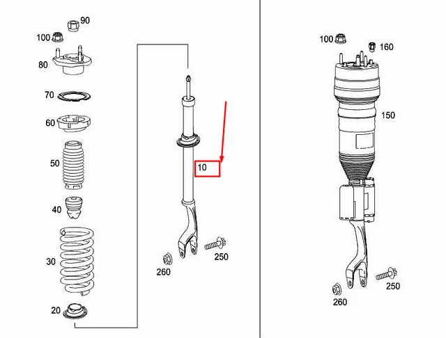 MERCEDES-BENZ GLC X253 Front Left Shock Absorber A2533202700 NEW ...