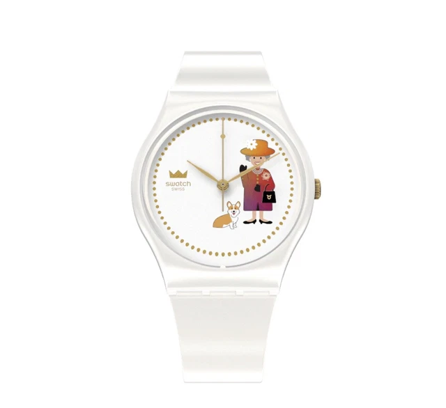 SWATCH 2022 HOW Majestic Queen Elizabeth Platinum Jubilee Watch - Brand ...
