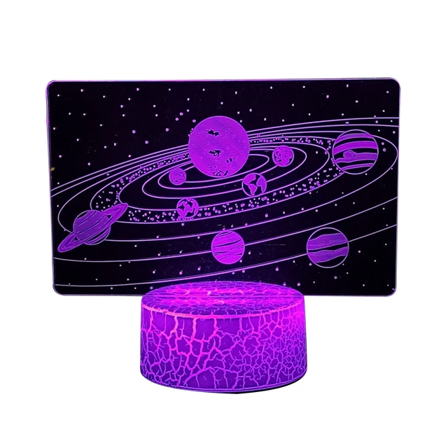 7-COLOR CHANGING ILLUMINATION 3D Universe LED Night Light Remote ...
