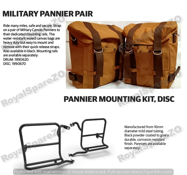 DESERT COLOR MILITARY Pannier & Fitting Fit For Royal Enfield Classic ...