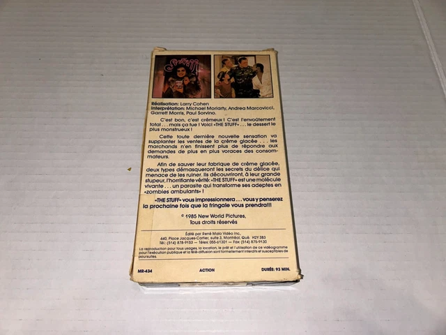 RARE VINTAGE 1985 THE STUFF VHS MOVIE FRENCH FRANCAIS New World ...