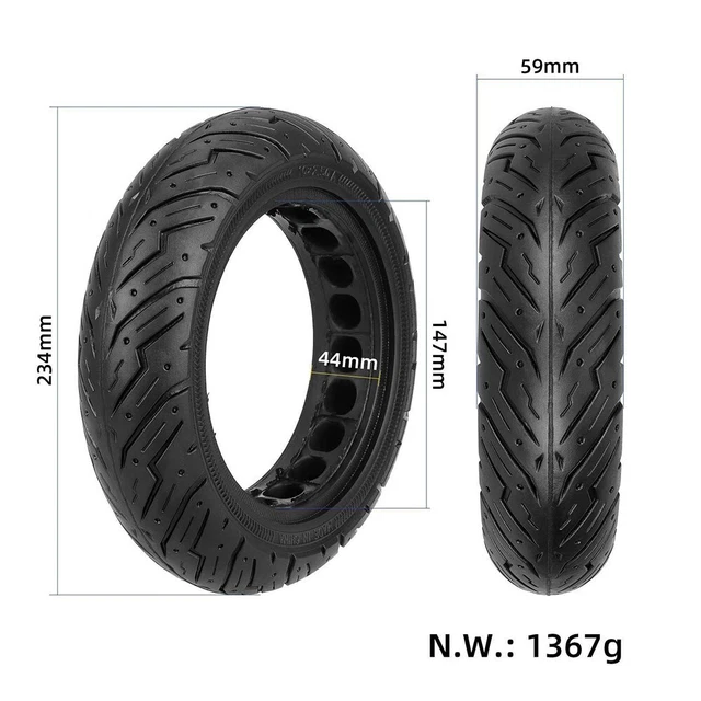 BLACK RUBBER SOLID Tire for Ninebot Max G30 Electric Scooter 10x2 50 6 ...