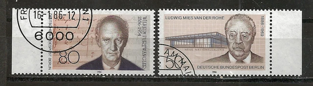 BRIEFMARKEN BERLIN 1986 Wilhelm Furtwängler Ludwig Mies van der Rohe ...