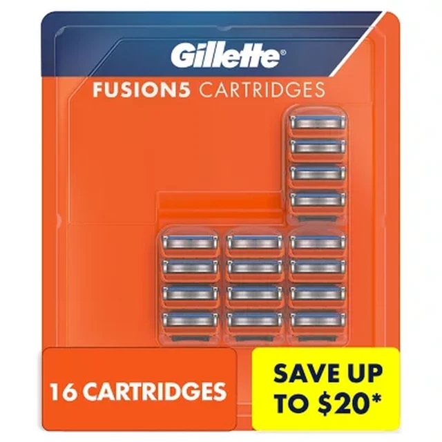 GILLETTE FUSION5 MEN'S Razor Blade Refill Cartridges (16 Count) Mens ...