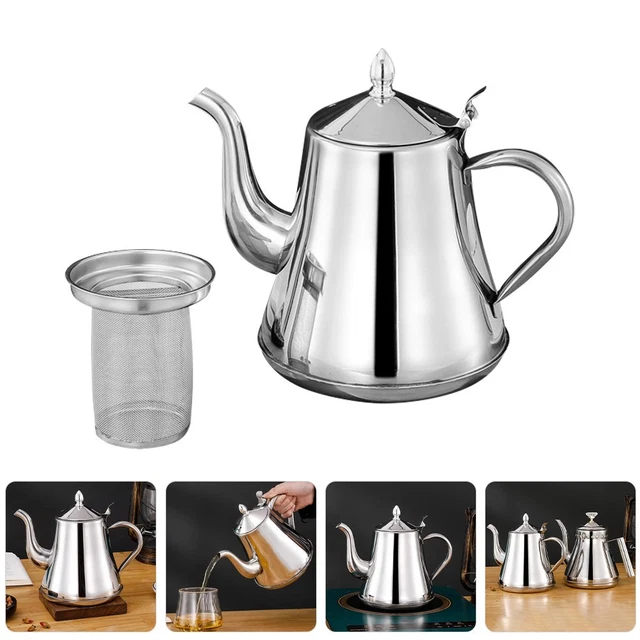 TEA KETTLE WITH Infuser Coffee Brewing Stovetop Stainless Steel Long ...