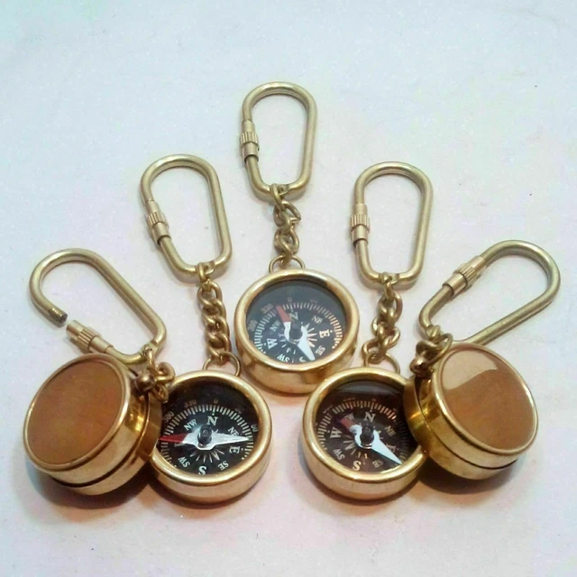 LOT DE 5 Nautique Vintage Maritime Cadeau Laiton Antique Poche Boussole ...
