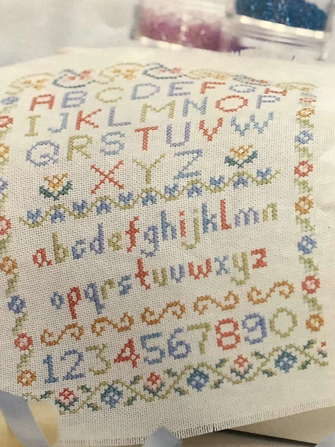 ALPHABET BAND SAMPLER Leaflet Format Cross stitch Design chart BC £1.49 ...