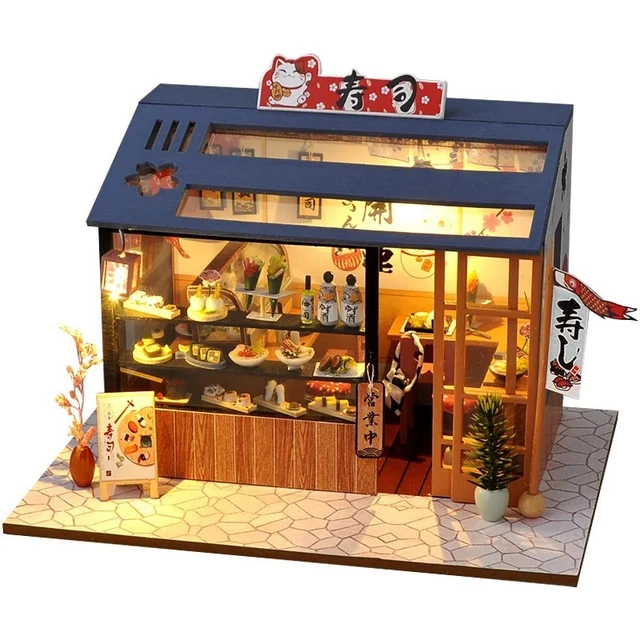 CASA DIY WOODEN Miniature Doll House Small House Kit 3D Puzzle Assembly ...