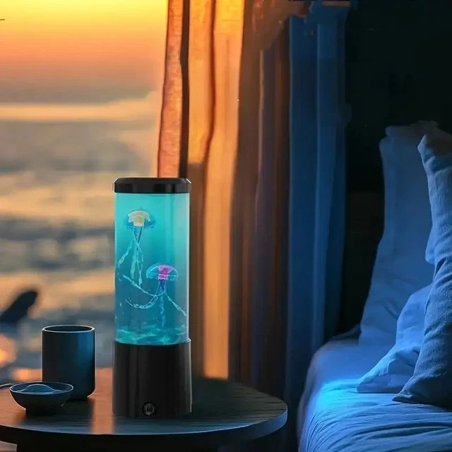 JELLYFISH LED AQUARIUM Lamp 7 Color Ocean Mood Light Home Decor £22.99 ...