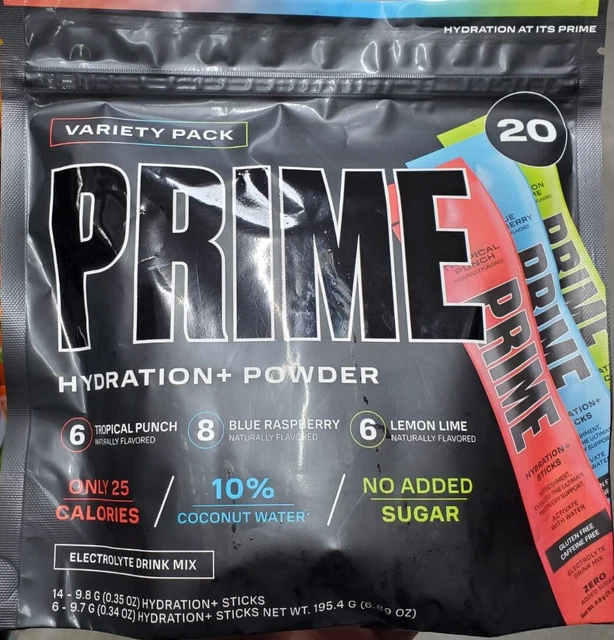 PRIME VARIETY PACK Electrolyte Drink Mix, Hydration + Powder, 20 ...