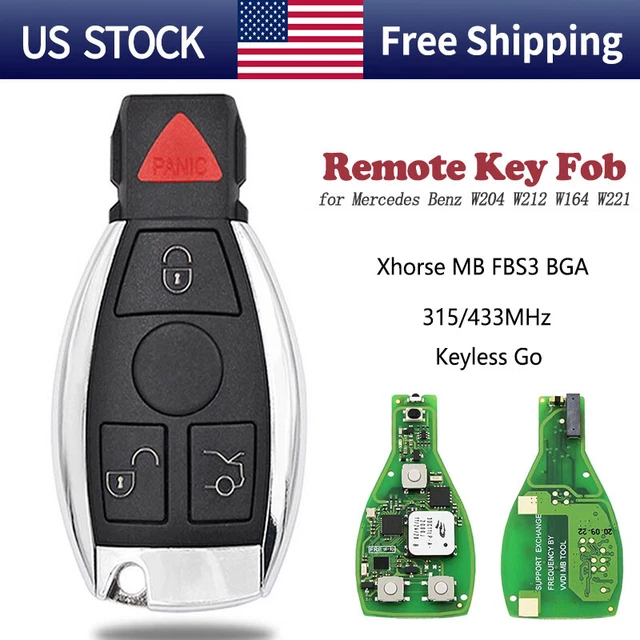XHORSE FBS3 BGA Keyless Go Remote Key Fob for Mercedes Benz W204 W212 ...