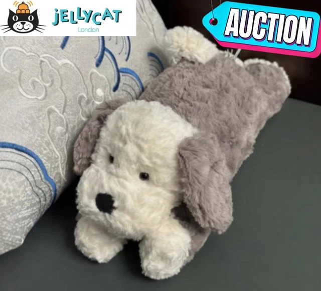 JELLYCAT TUMBLE SHEEPDOG Plush, Grey-White Laying Puppy, BNWT,Christmas ...