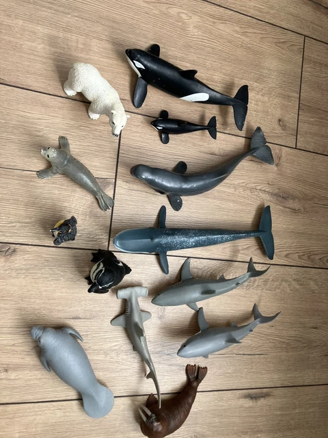 SCHLEICH SEA MARINE and Arctic animals bundle Whale Walrus Shark ...