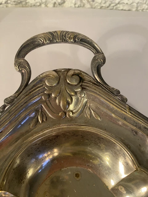 ANCIEN PLAT CREUX forme ovale art deco en métal argenté /5337V8 EUR 19 ...