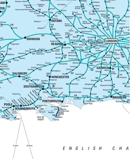 NETWORK CARD GUIDE MAP (SE ENGLAND) 2023 with TT refs Size A3 + FREE ...