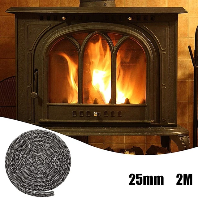 FIRE ROPE DOOR Seal 25mm 2m Length & Glue Kit High Temperature Sealing ...