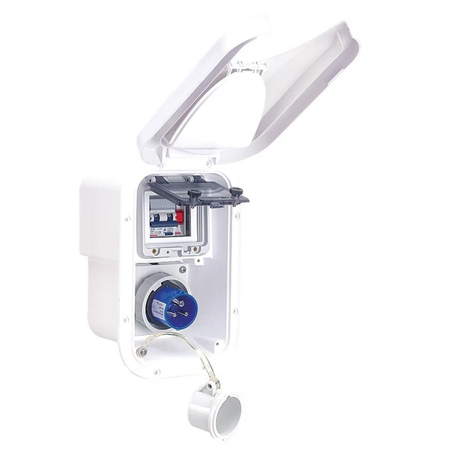 SHORE POWER INLET Unit 16A 220V Boat Yacht Caravan Camper Electric Hook ...