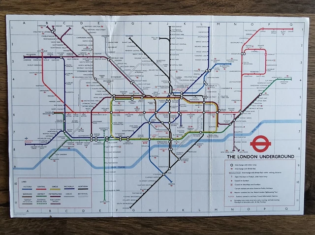 LONDON UNDERGROUND TUBE Map Diagram of Lines - No.1 1979 £15.00 ...